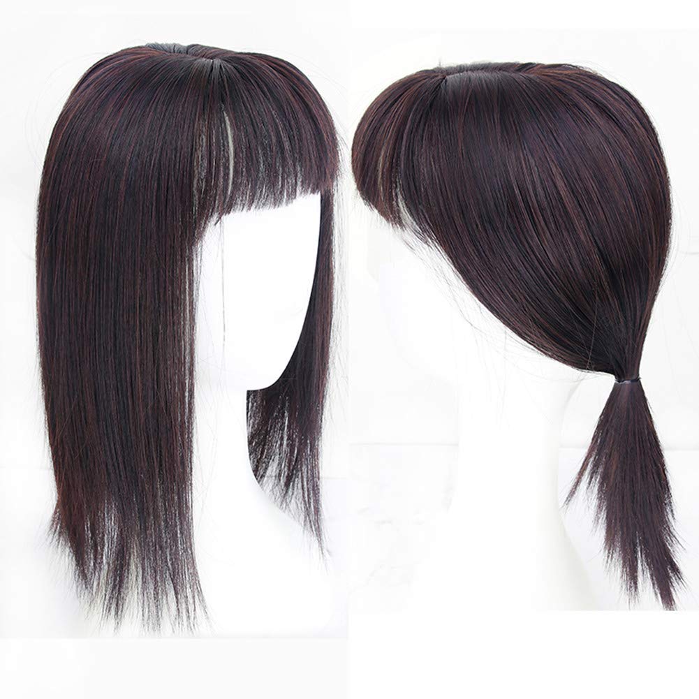 Straight Middle Part Hair Topper With Neat Bangs for Thinning Hair ...