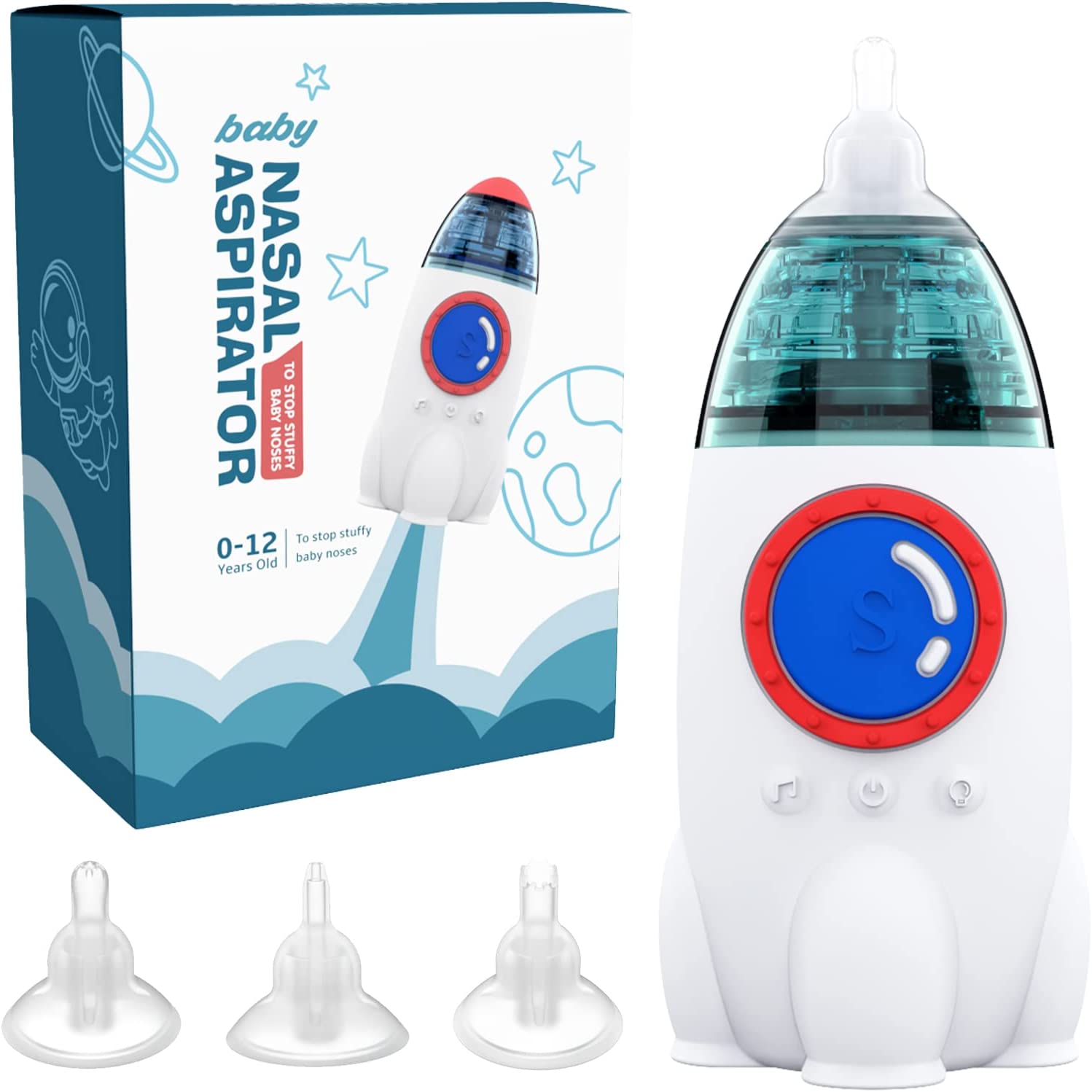 Nasal Aspirator for Baby, Rocket-shaped Baby Nasal Aspirator with 3 ...