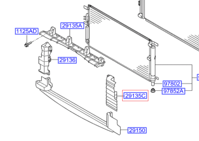 رفرف | هواية رديتر يسار هيونداي توسان 2016 - 2017 - 2018 | 29136D7500